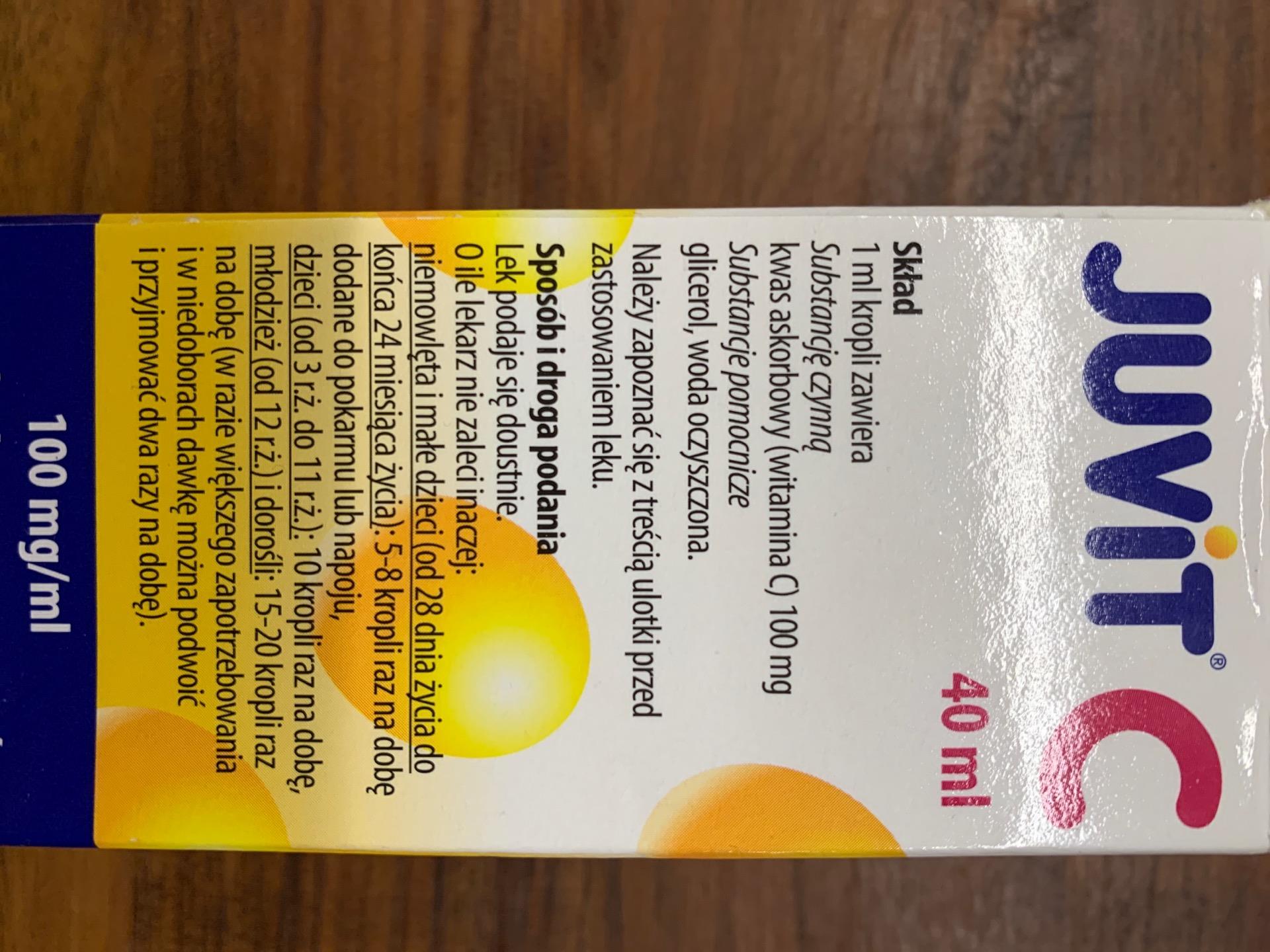 Juvit C 100mg krople 40ml - Opinie i ceny na Ceneo.pl