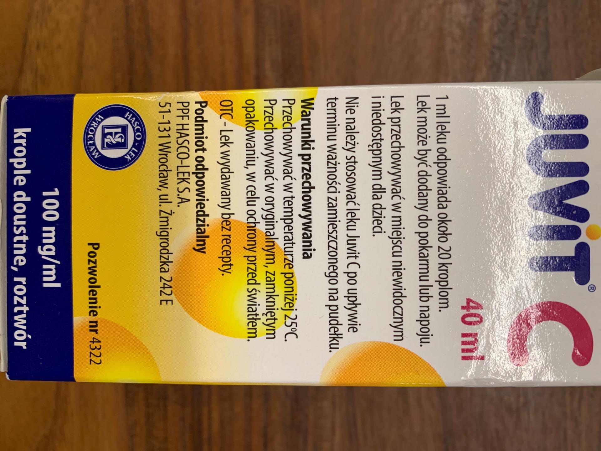 Juvit C 100mg krople 40ml - Opinie i ceny na Ceneo.pl