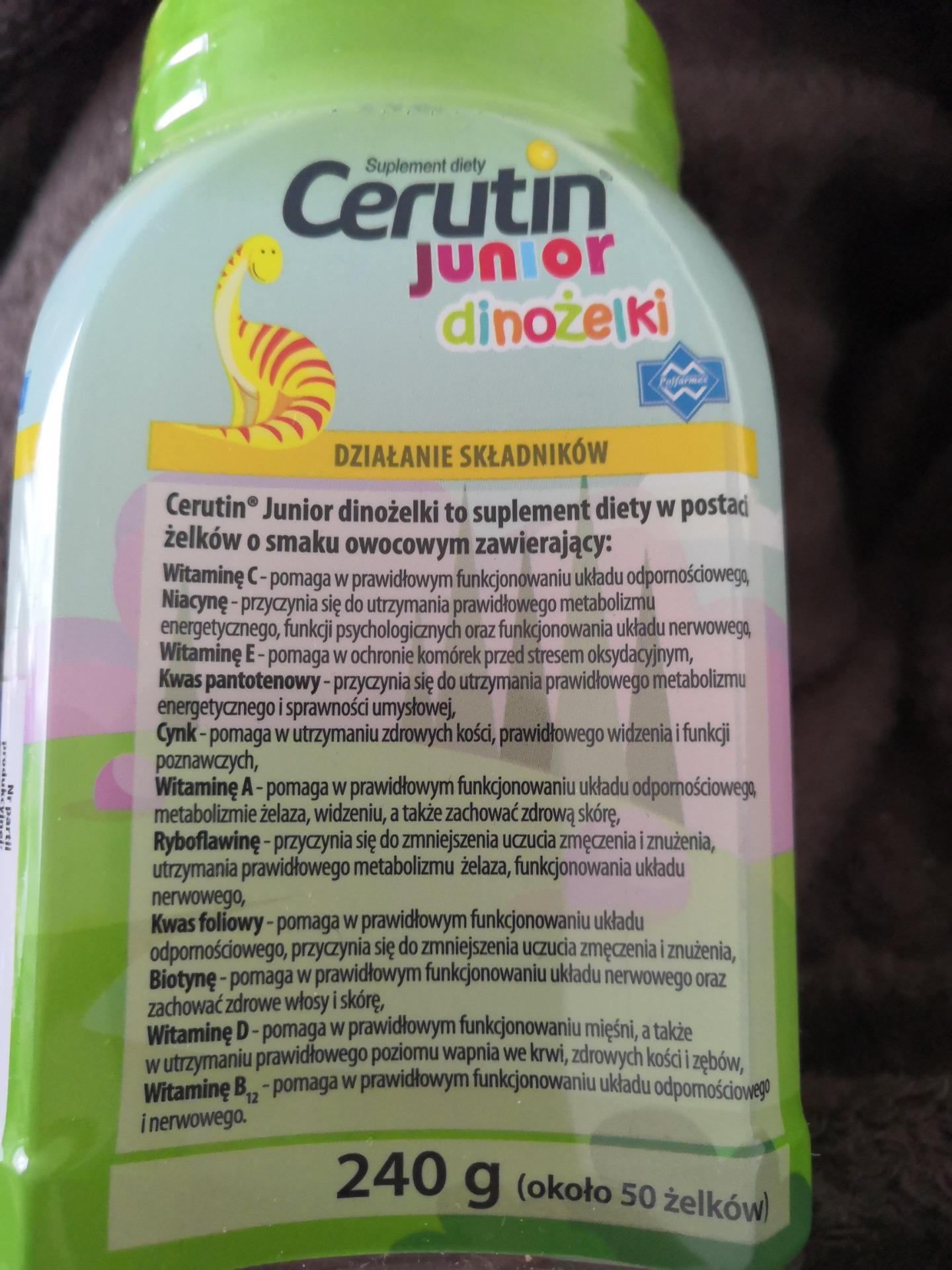 Cerutin JUNIOR DINOŻELKI żelki witaminy dla dzieci na odporność 240g ...