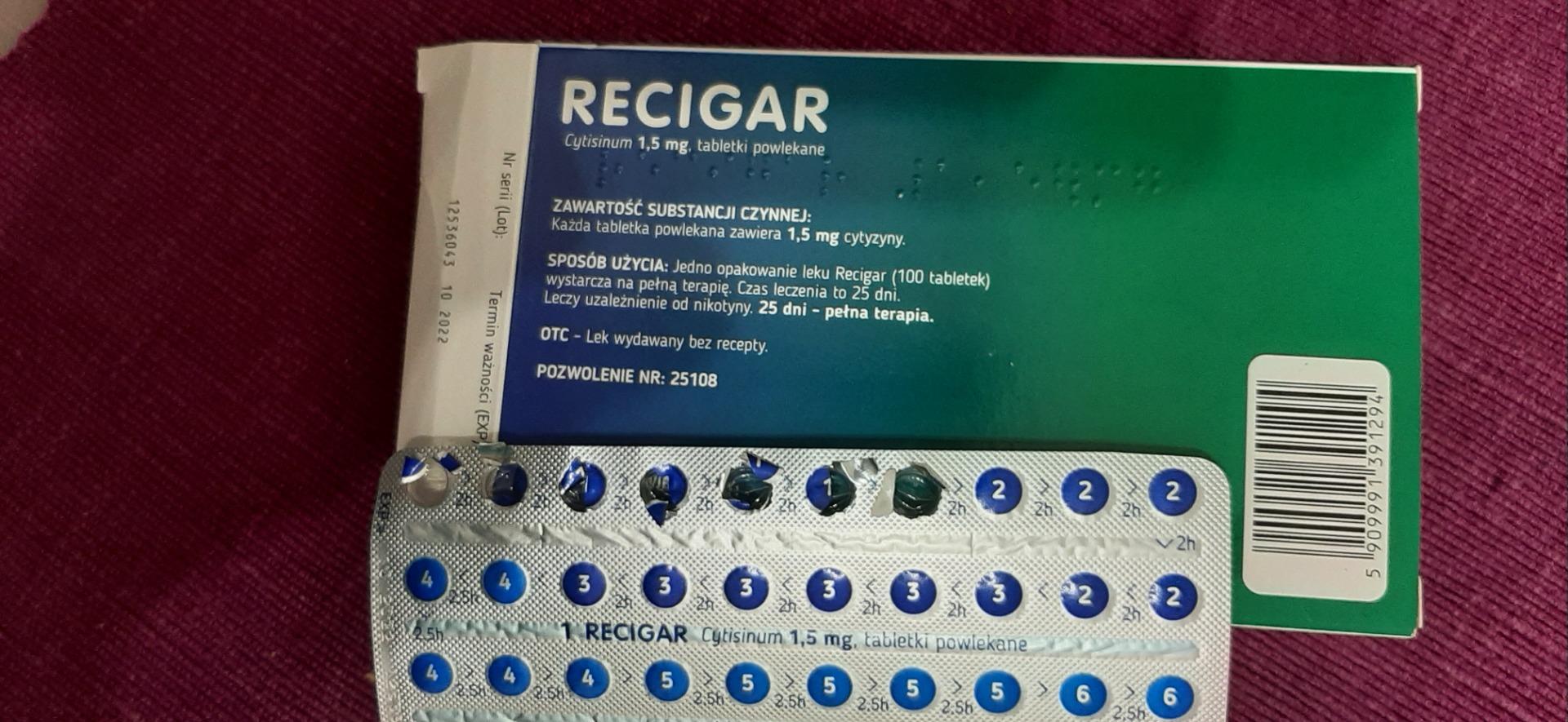 Preparat pomagający rzucić palenie Recigar 1,5mg 100tabl - Opinie i ...