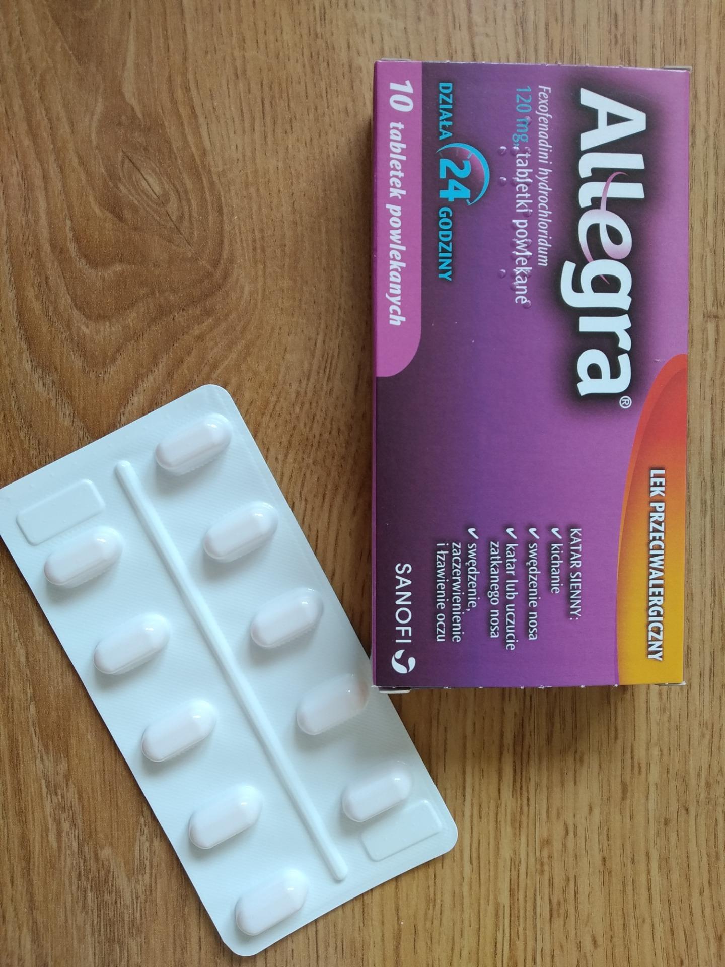 Lek na alergię Allegra 120mg 10 tabl. - Opinie i ceny na Ceneo.pl