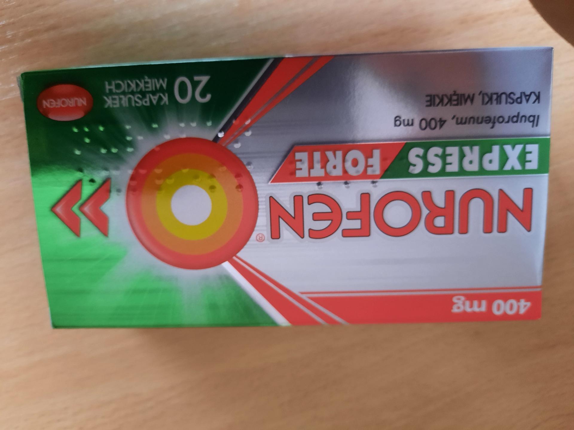 Leki przeciwbólowe Nurofen Express Forte ibuprofen 400 mg 20 kapsułek ...