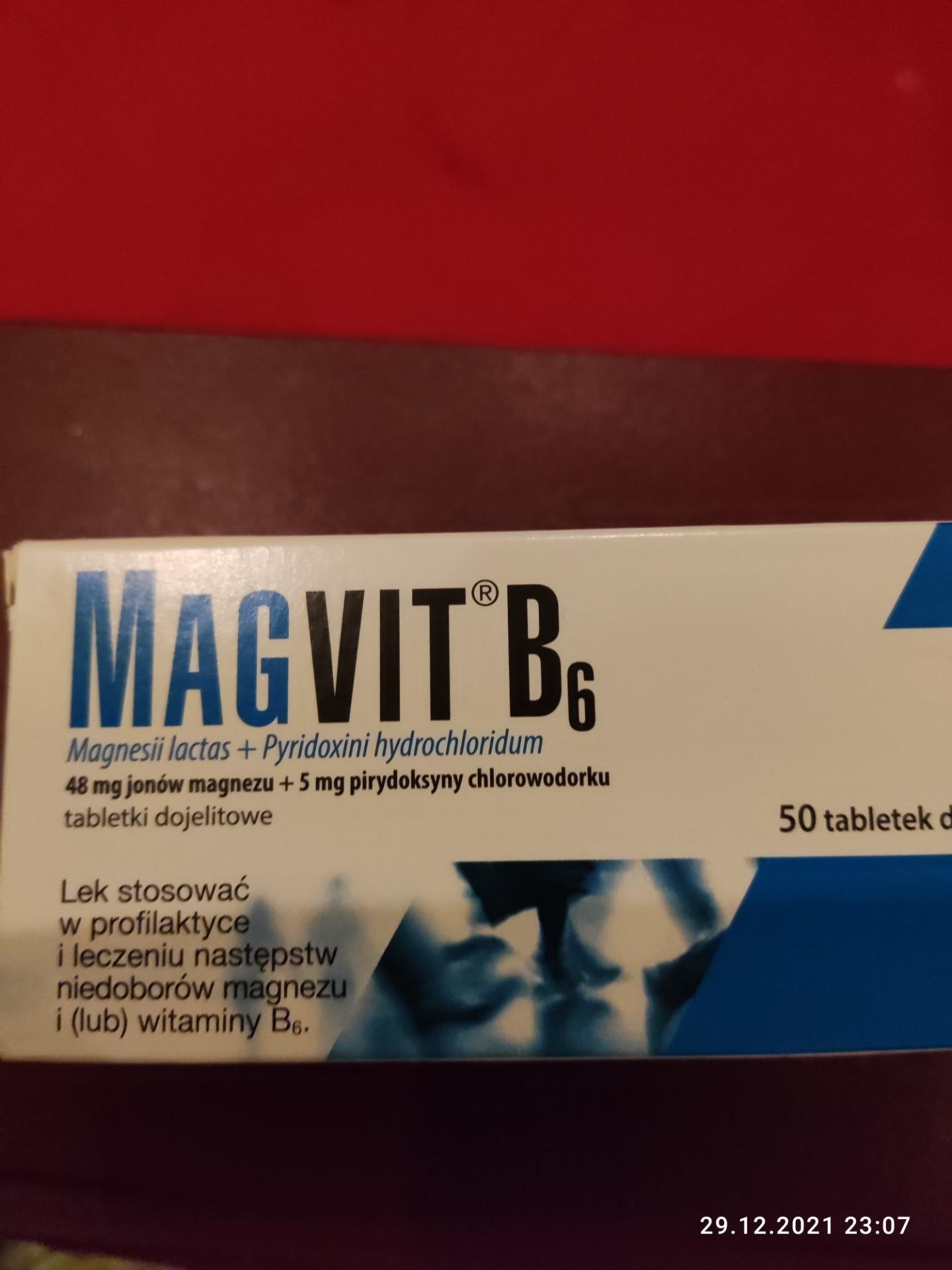Magvit B6 48mg +5mg 50tabl. - Opinie i ceny na Ceneo.pl