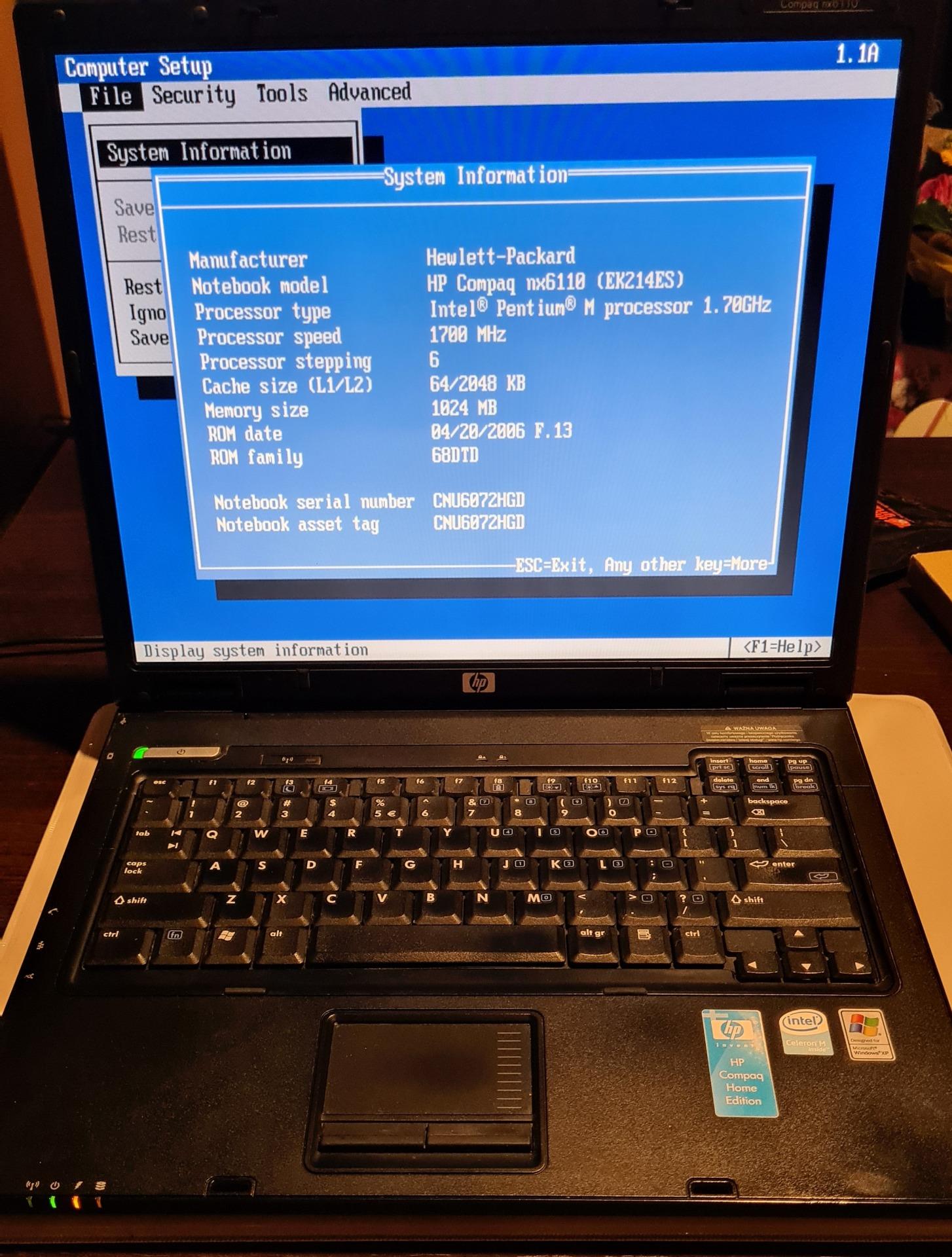 Laptop HP Compaq nx6110 - Opinie i ceny na Ceneo.pl