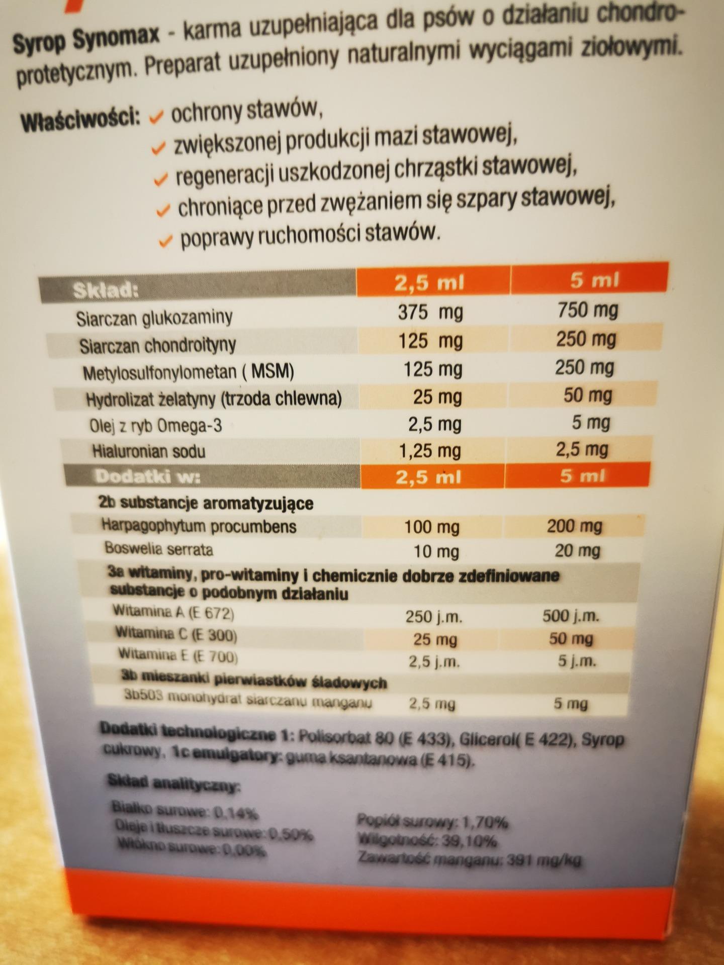 Synomax Bio-Vet preparat na stawy kości psa 275ml - Ceny i opinie ...