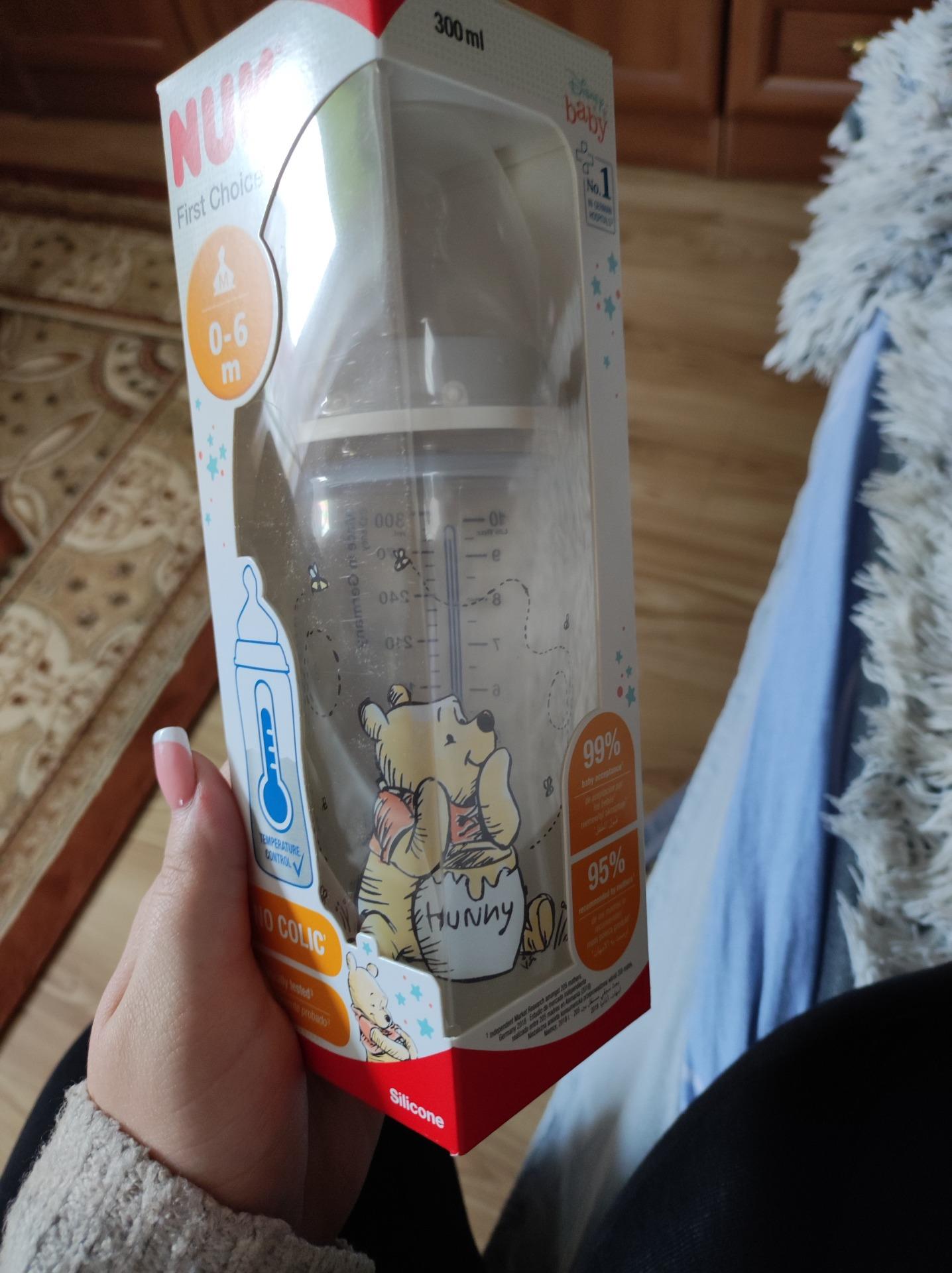 NUK First Choice+ Disney Kubuś Puchatek ze wskaźnikiem temperatury smoczek silikonowy 300ml 0-6M ...