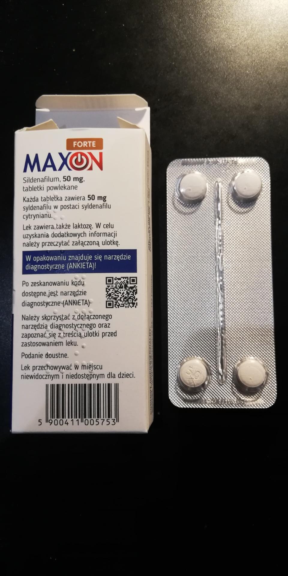 Maxon Forte 50mg 4tabl. - Opinie i ceny na Ceneo.pl