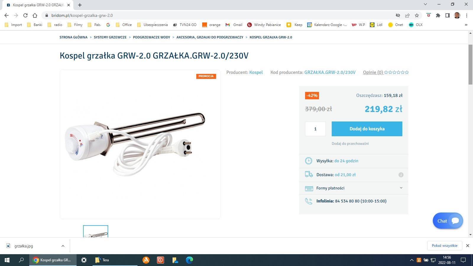 Akcesoria grzewcze Kospel grzałka GRBT-2.0 - Opinie i ceny na Ceneo.pl