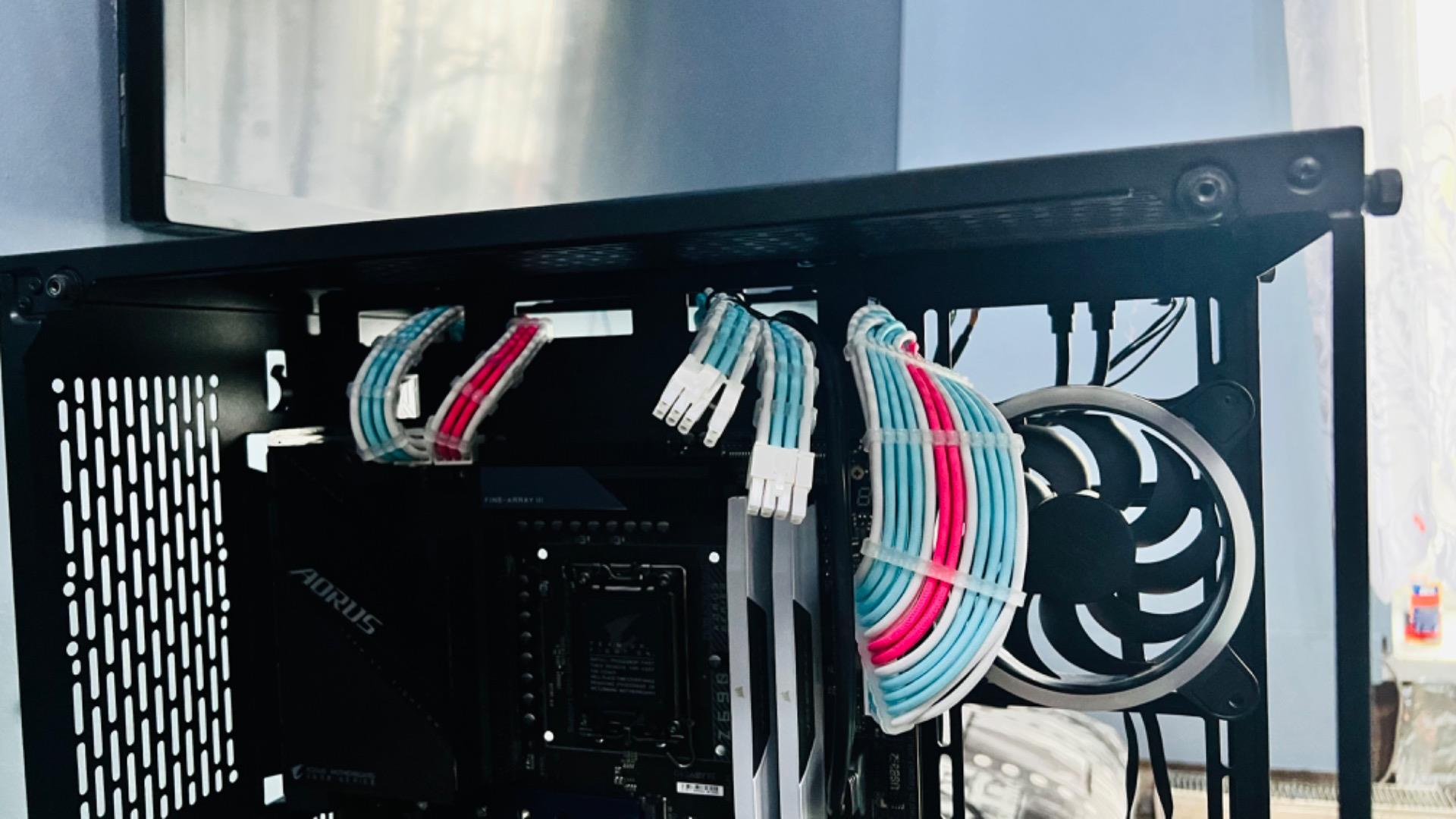 Kolink Core Adept Braided Cable Extension Kit - Brilliant White/Neon Blue/Pure Pink ...