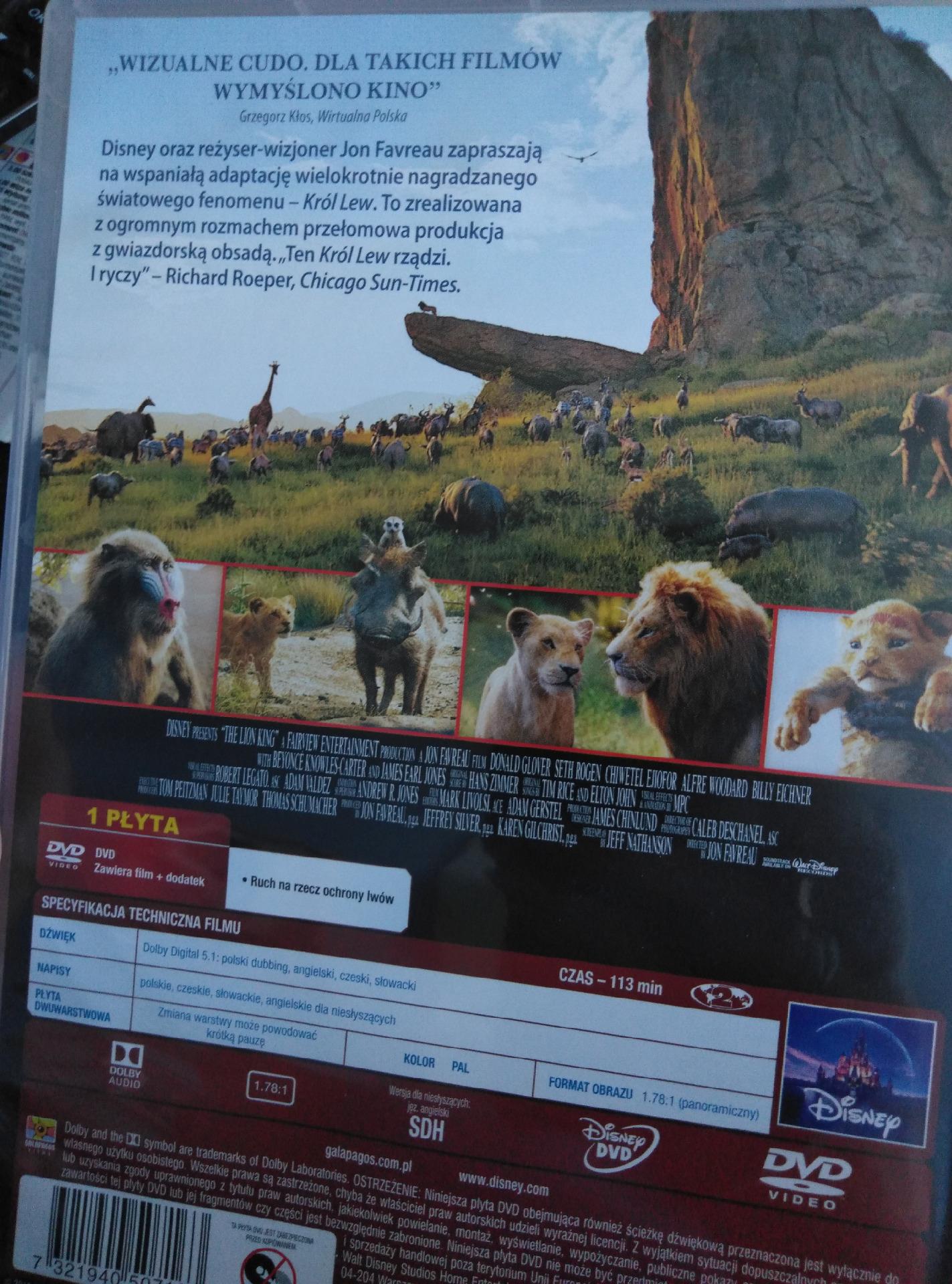 Film DVD Disney Król Lew [DVD] - Ceny i opinie - Ceneo.pl