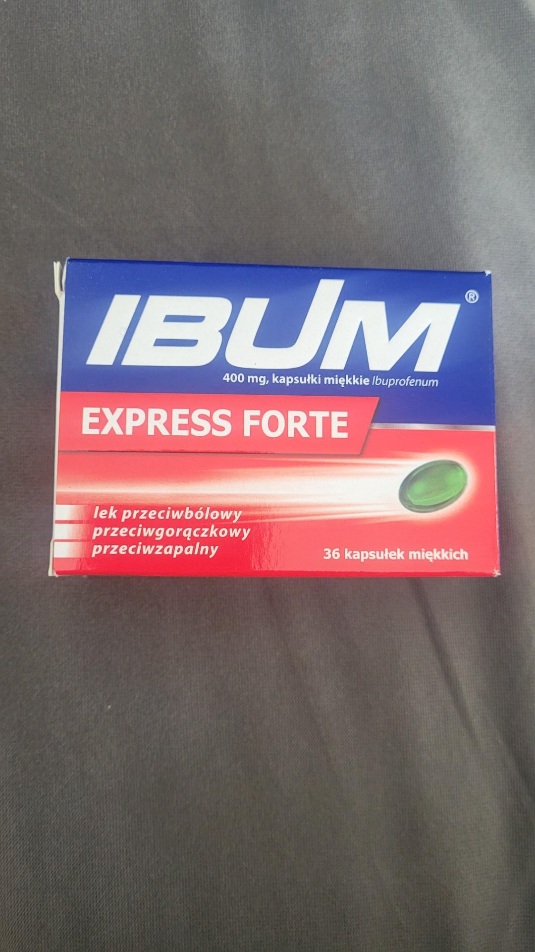 Leki przeciwbólowe Ibum Express Forte 400 mg 36 kaps. - Opinie i ceny ...