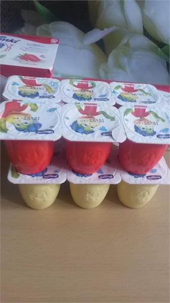 Danone Danonki Pół na Pół truskawka smak waniliowy Twarożek 360 g ...