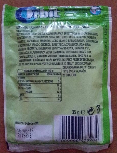 Orbit Lemon Lime Guma do żucia bez cukru 35 g (25 drażetek) - Ceny i ...